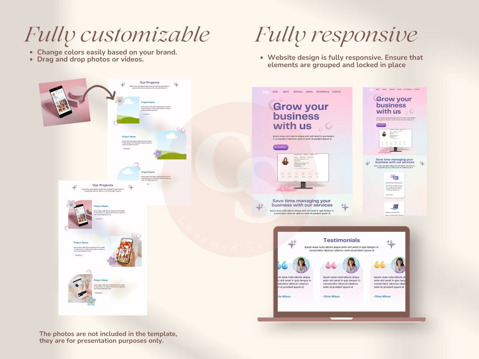 BINI Inspired Canva Portfolio Website Template - Charm Erazo